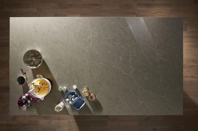 Konigstone Quartz Worktops - Stone & Chrome